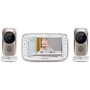 Motorola MBP845CONNECT-2 5" Video Baby Monitor with Wi-Fi Viewing, 2 Cameras, Digital Zoom, Two-Way Audio, and Room Temperature Display