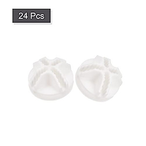 uxcell Plastic Wire Cube Connectors, 36x23mm Round Grid Buckle Clip for Storage Shelving Cabinet Organizer, White, 24Pcs