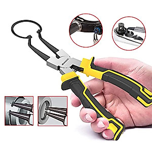 4 PCS Snap Ring Pliers Set Heavy Duty 7-Inch Internal/External Circlip Pliers Kits 5/64" Tip Straight/Bent Jaw for Ring Remover Retaining with Storage Bag