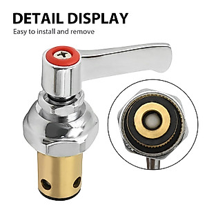 Anxingo 002714-40 Handle Stem Assembly, Replacement for T&S Faucets, Red Hot Side Spindle Assembly Valve Replacement Part