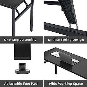 L Shaped Desk, Folding Computer Tables,55"x 55"Computer Corner Desk, Home Gaming Desk, Office Writing Workstation, Space-Saving, Easy to Assemble,Black