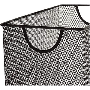 GOLDORCLE Set of 3 Household Wire Mesh Metal Steel Storage Basket Organizer CD Storage Boxes Organizer Bin Container Tote with Handles for Home Office 10.5" x 5.5" x 5.5"