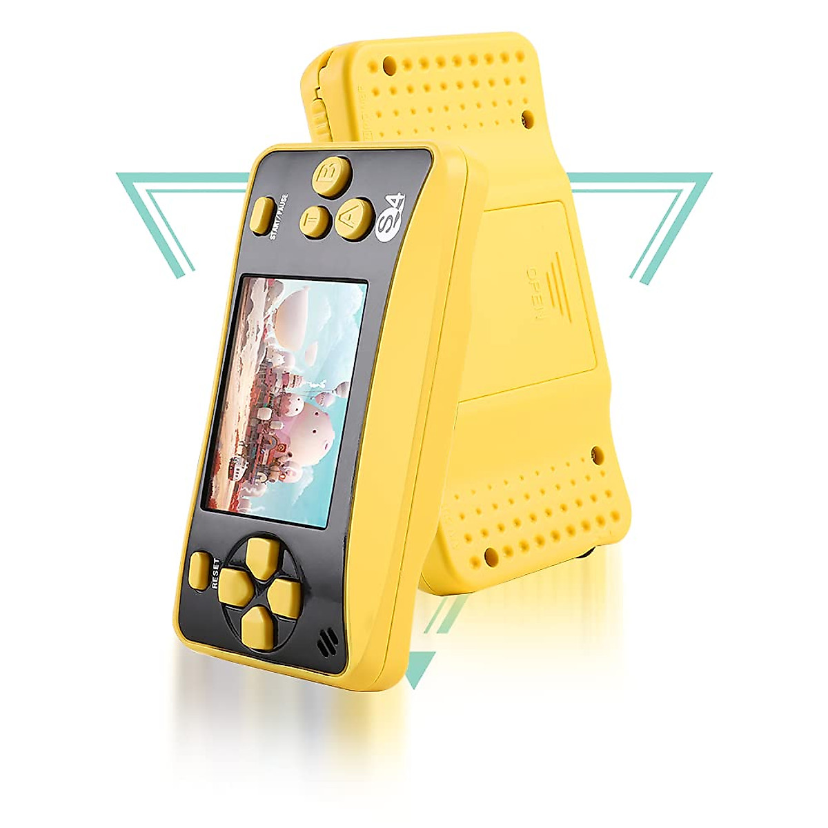 X-JOYKIDS Retro Handheld Games for Kids Built in 182 Classic Old Style Electronic Game 2.5'' Screen AV Output No WiFi Needed Portable Video Player Children Travel Holiday Entertain(Yellow)