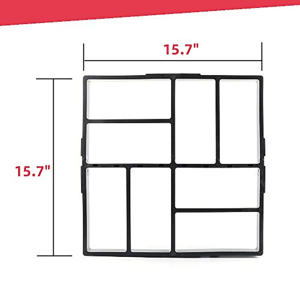 Anothera 15.7"x15.7"x1.57" Concrete Molds Reusable Walk Maker Pathmate Stone Molding Stepping Stone Path Maker Paver Yard Patio Lawn Garden DIY Walkway Pavement Brick Moulds (8-Grid)