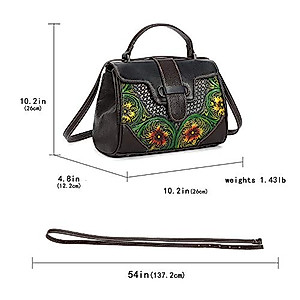 Valrena Genuine Leather Handbags for Women Crossbody Bag Designer Shoulder Tote Satchel Handbag Large Purse