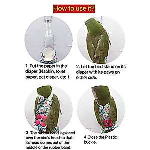 HEZHUO Parrot Diapers, Bird Flight Suits, Bird Suits, Reusable Waterproof Diapers, pet Bird Supplies (M, Pink)