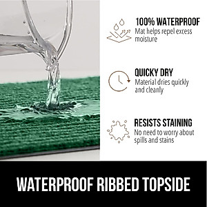 Gorilla Grip Traffic Guard Door Mat, 2 Pack, Heavy Duty Waterproof Doormat, Commercial Office Space Welcome Mats, Stain and Fade Resistant, Low Profile, Strong Rubber Backing, 29x17, Green