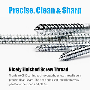 CASAON 570Pcs Self Tapping Screws Assortment Set, M3/M4/M5/M6 304 Stainless Steel Sheet Metal Screws Kit, Phillips Drive Wood Screw Assortment 570pcs (285pcs Round Head and 285pcs Flat Head)