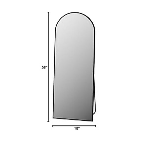GLSLAND-58x18 inch Arched Full Length Mirror-Aluminum Alloy Frame High Definition-Full Body Mirror for Bedroom or Living Room