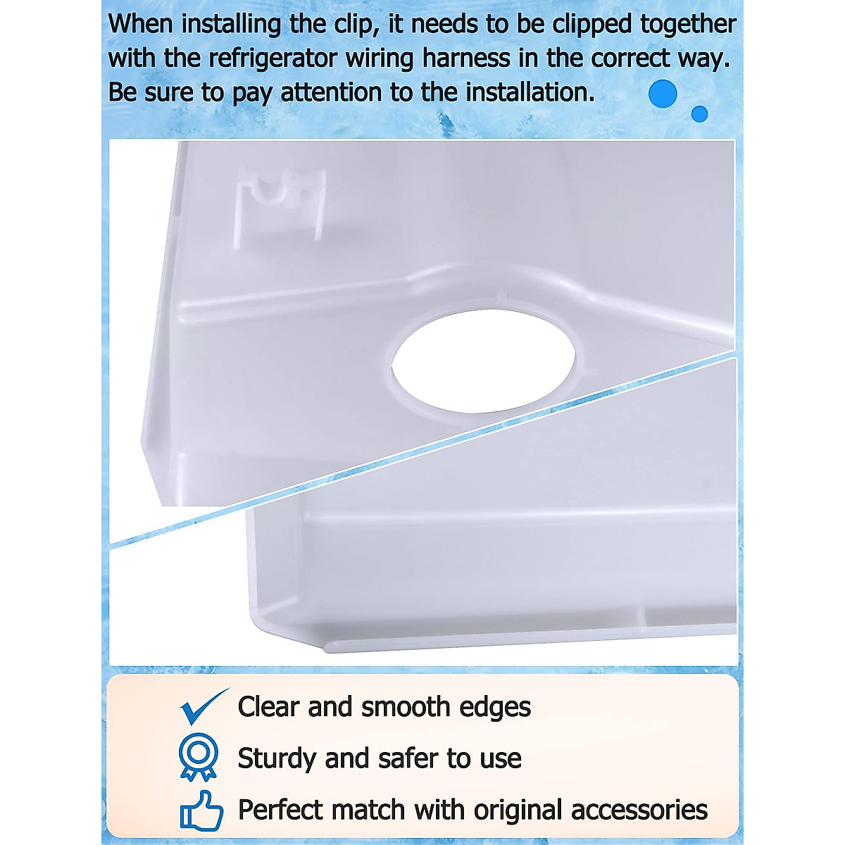 W10670845, WPW10670845 Refrigerator Ice Bucket Compatible with Whirlpool, Kenmore, kitchenaid, Amana Refrigerators, etc. Part Number: 2196091, 1115342, 1115372, 2152701, 2152702, etc.