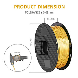 Silk Gold PLA Filament 1.75mm, MCHYI Silk Shiny 3D Printer Filament, 1kg 1 Spool