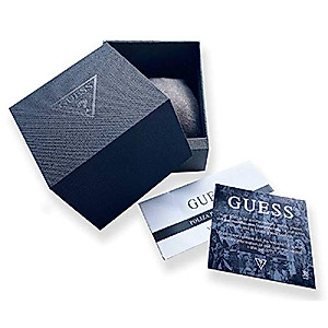 GUESS Black + Gold-Tone Crystal Silicone Watch