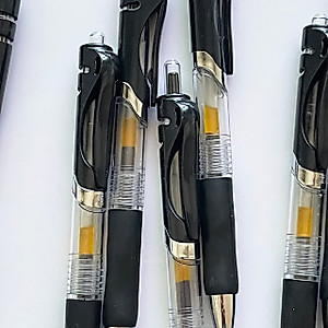 sencoo 9 pack Gel Pens Retractable Erasable Black Ink Rollerball Pens Fine Point Ballpoint Writing Pen for Office - 0.5mm Tips with Comfort Grip