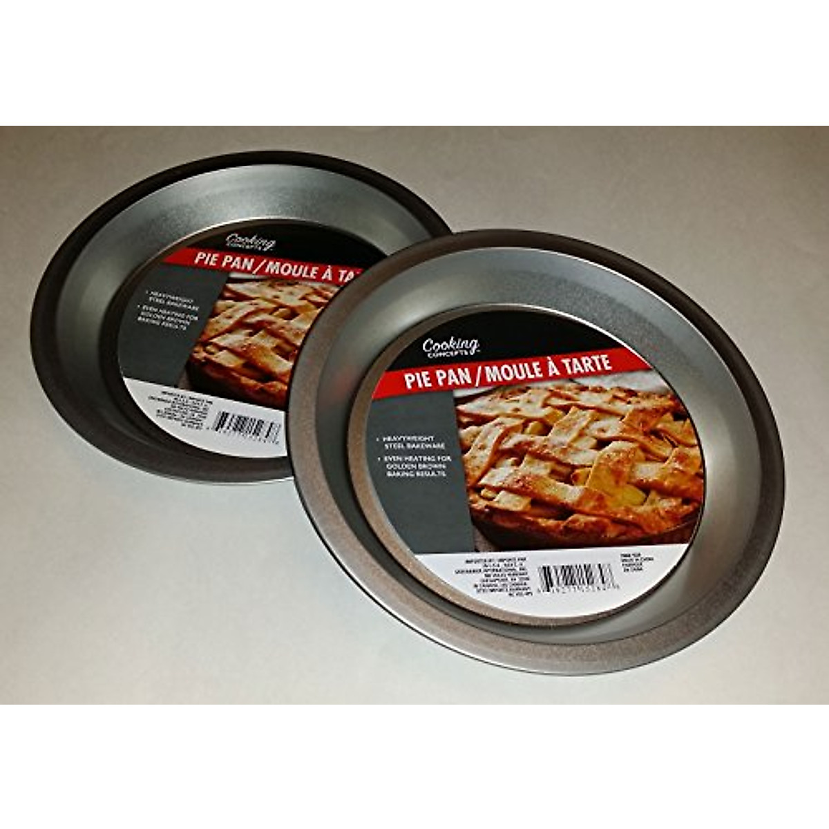 Two 9 inch Pie Pans a Heavy weight steel none stick bakeware set with even heating (Standard version)
