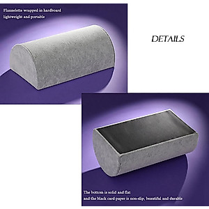 Dreamhousey 2 Pack of Flannel semi-round pillow jewelry display stand, Chain necklace bracelet pendant holder jewelry store counter display props for selling (2, black)