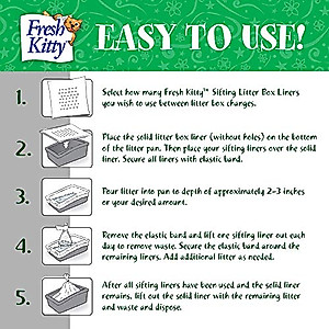 10 Count Fresh Kitty Durable Litter Box Liners, Easy Clean Up Elastic Jumbo Sifting Litter Pan Box Liners, Bags for Pet Cats