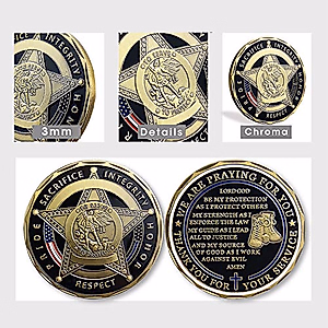 Police Officer Challenge Coin Saint Michael Prayer Gift Thank You For Your Service