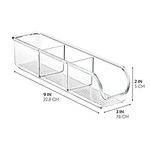 iDesign Plastic Packet Organizer Kitchen Storage Containers for Sugar, Salt, Pepper, Sweeteners, Tea Bags, Spices, The Linus Collection, 1 Count (Pack of 1), Clear