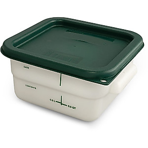 Carlisle FoodService Products Squares Square Food Storage Container Lid with Stackable Design for Catering, Buffets, Restaurants, Proprietary Blend, 2 To 4 Quarts, Forest Green