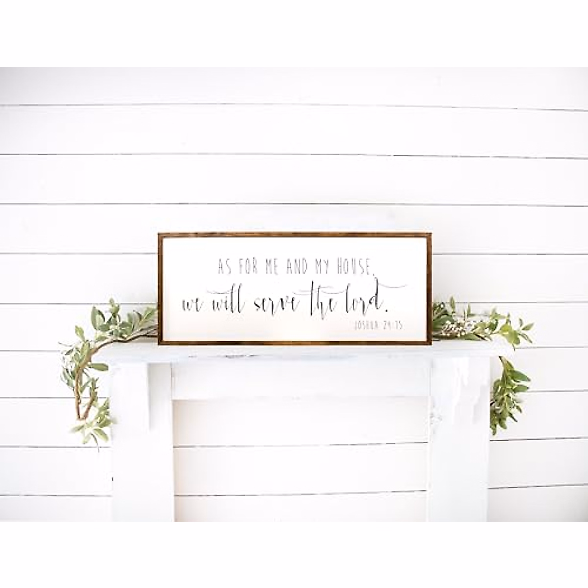10x20 inches, As For Me And My House We Will Serve The Lord - As For Me And My House We Will Serve The Lord Sign - Scripture Wall Art - Bible Verse Sign - Wall Art Framed - Joshua 24:15