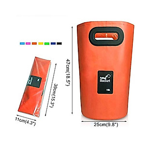 AINAAN Portable Folding Bucket- Great for Camping Traveling Hiking Fishing Boating Gardening（Orange）