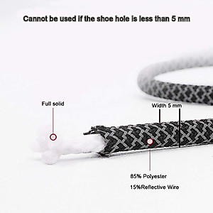 GxxBxx Sport Round Shoe Laces reflective [9 Different Lengths 6 Colors] (63 inch/160cm, Black)