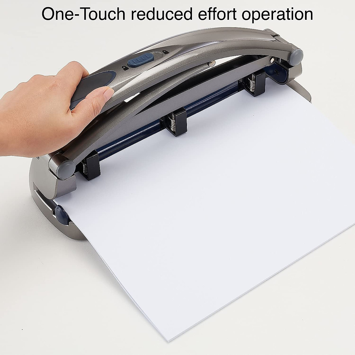 Staples 678950 20268/14824 One-Touch Adjustable 3-Hole Punch 40 Sheet Capacity
