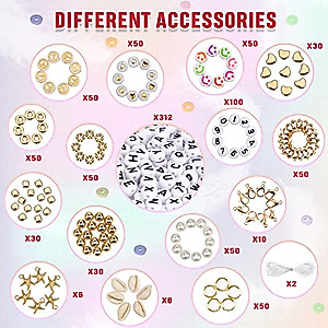 QUEFE 15350pcs, 72 Colors Clay Beads for Bracelet Making Kit, Jewelry Making Kit for Girls 8-12, Polymer Heishi Beads, Letter Beads for Jewelry Making, for Gifts, Crafts, Preppy