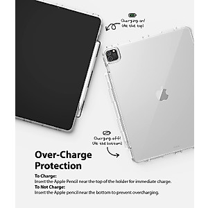 Ringke Fusion Plus [Case + Pencil Holder] Compatible with iPad Pro 12.9 Case (6th Generation 2022, 5th Generation 2021) Transparent Hard Back Shockproof Double Air Pocket Bumper - Clear