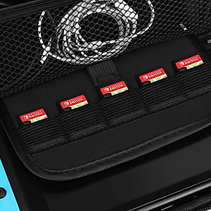 TNP Switch Case - Carrying Case Shell Pouch Protective Cover Portable Travel Case Bag with Micro SD Card Game Card Slot Storage Accessories for Switch (Red)