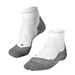 FALKE Men's RU4 Endurance Short Running Socks, Quarter, Medium Cushion, Breathable Quick Dry, Organic Cotton, White (White-Mix 2020), 9-10, 1 Pair