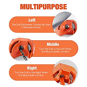 Drill Bit Sharpener, Drill Bit Sharpener for All Bits(5/64''- 5/8''), Multipurpose Drill Bits Grinding Sharpener, Portable Drill Grinder Grinding Tool, Powered by Electric Drills