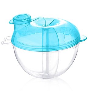 Accmor Baby Formula Dispenser for On-The-Go Feedings, Three-Compartment Non-Spill Formula Container to Go, Snack Milk Powder Dispenser for Traveling with Infant Toddler, Blue