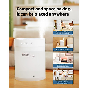 HawKam Humidifiers for Bedroom, 3.5L Cool Mist Humidifiers with Easy to Top Fill and Clean, Auto Shut-off, BPA-Free & 28H Runtime, Air Humidifier for Home Large Room Baby Nursery Plants & Offices