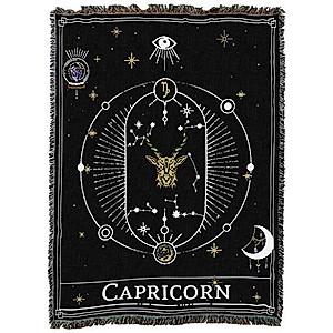 Pure Country Weavers Zodiac - Capricorn Tarot Card Blanket - Gift Tapestry Throw Woven from Cotton - Made in The USA (72x54)