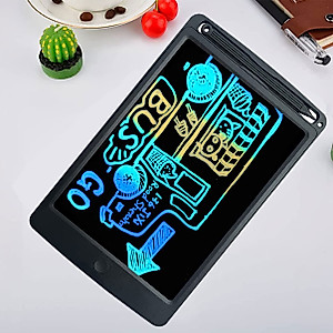 ScriMemo LCD Writing Tablet,10-Inch Drawing Tablets Kids Doodle Board Colorful Sketch Pad Reusable Magnetic Drawing Board Gifts for Kids and Adults at Home, School and Office (Black)