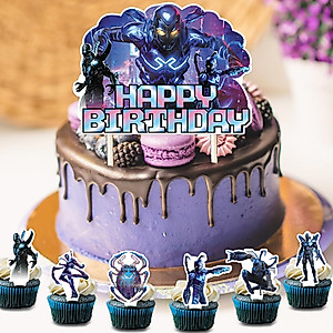Blue Beetle Birthday Party Decoration, Include Beetle Superhero Theme Birthday Banner, Cake Topper, Latex Balloons, for Jaime Reyes Theme Fans, Kids Birthday Party Supplies, Baby Shower