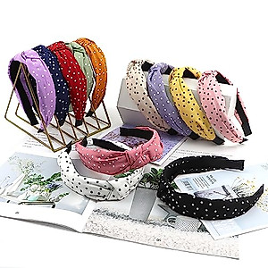 ACO-UINT Headbands for Women, 12 Pack Non-Slip Knotted Headbands with Soft Fabric, Wide Headbands for Summer Hair Accessories for Women Girls