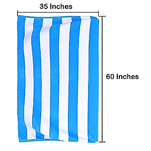 La Calla Cabana Beach Towel - 100% Terry Velour Cotton Turkish Towels - 35 Inches by 60 Inches Plush Soft and Comfortable and Extremely Absorbent; - Eco Friendly (1 Towel, Aqua)