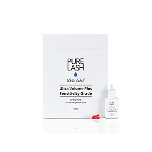 Most Sensitive Eyelash Extension Glue / Pure Lash / White Label / 5 Milliliter / 2-3 Seconds Drying Time / Retention 4-5 Weeks / Professional Use Only / Sensitivity Grade Adhesive