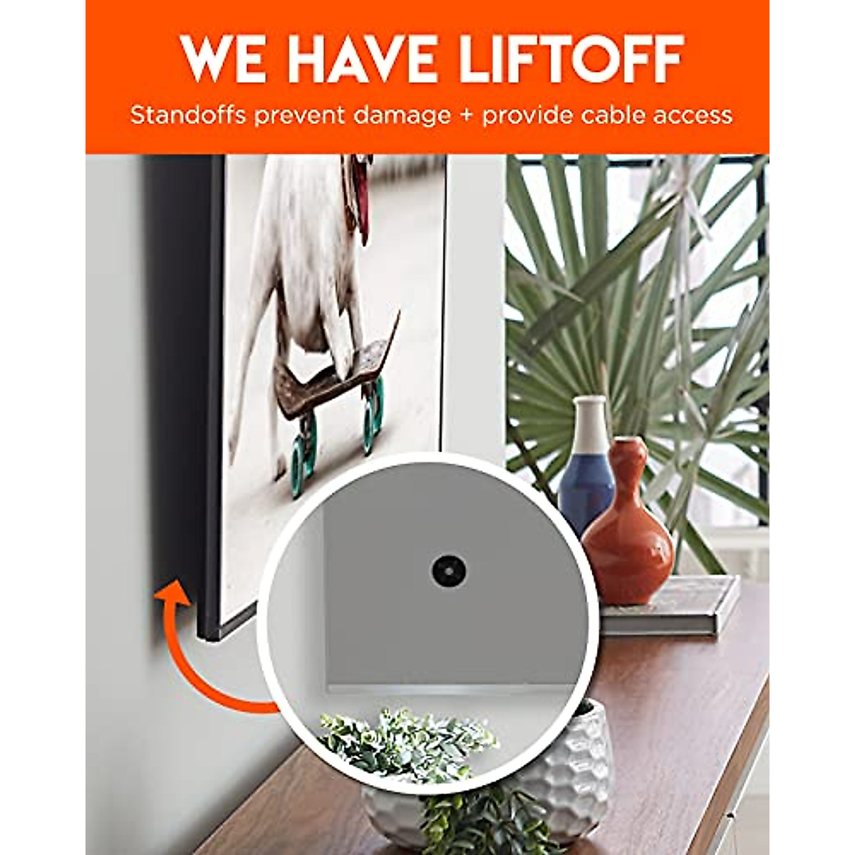 ECHOGEAR No Drill TV Drywall Mount - Slim No Stud Design Holds TVs Up to 100lbs with Nails - Easy Install with No Drilling Required