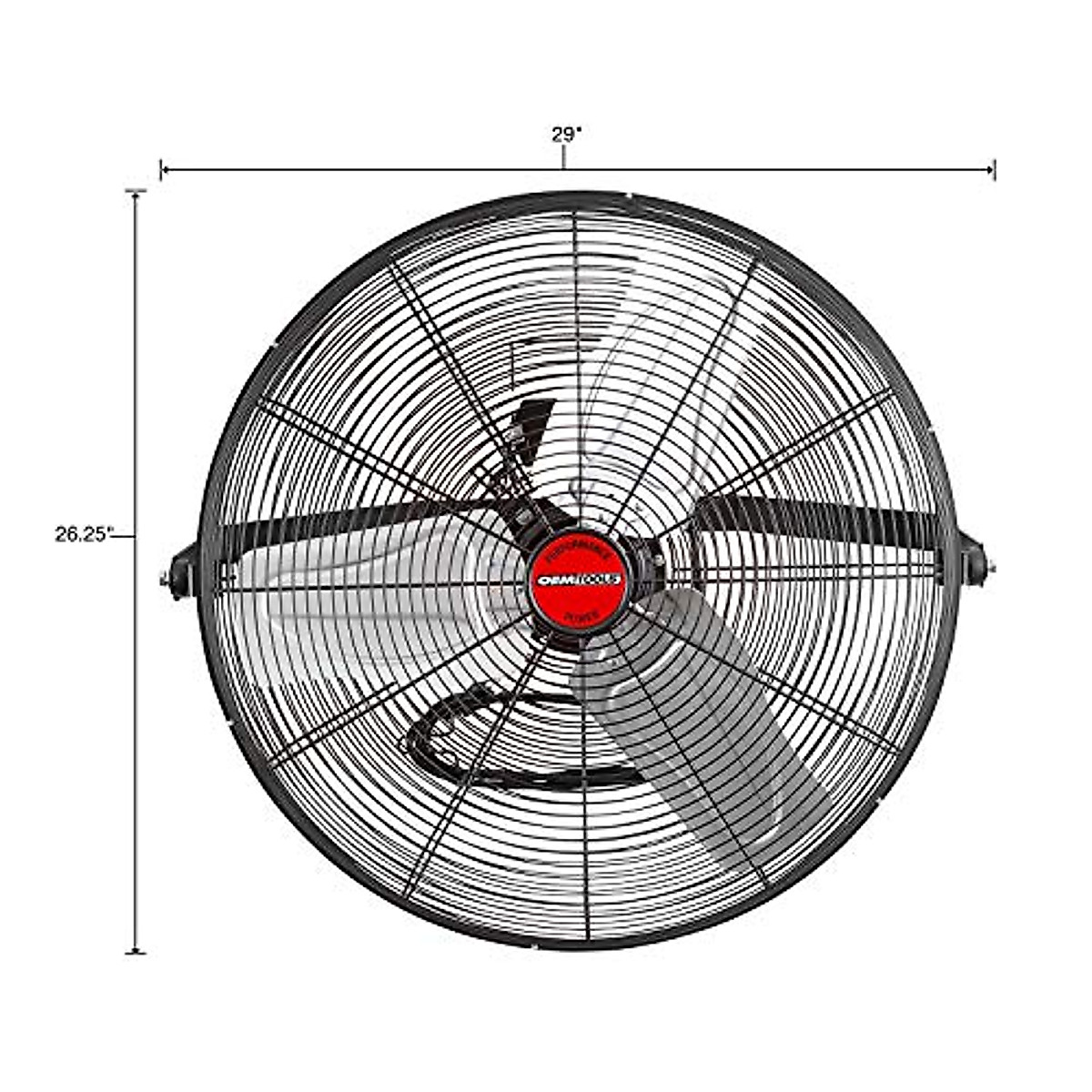 OEMTOOLS OEM24896 24” Heavy Duty Workstation Wall Mount Fan, 7000 CFM Max. Shop Fans, Heavy Duty 360 Degree Tilting Indoor/Outdoor Fan For Garage Fans Wall Mounted Fan, Outdoor Industrial Fan