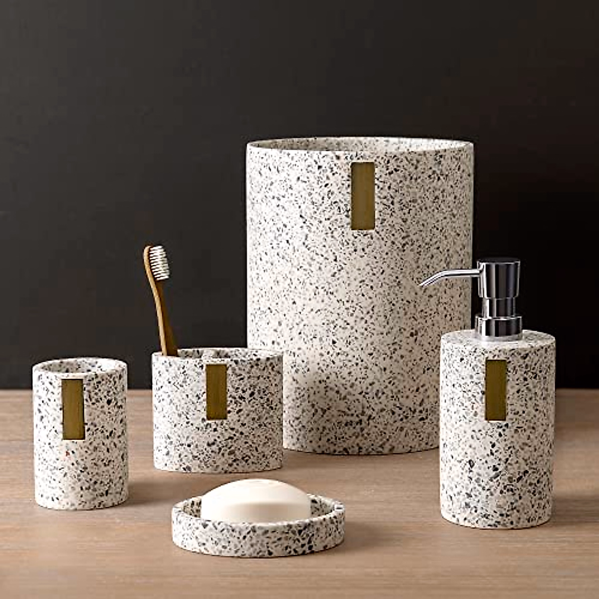 Allure Home Creation Lerrazzo Resin Wastebasket