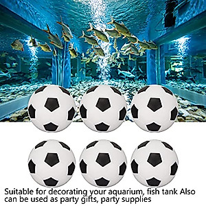 GLOGLOW Mini Soccer Aquarium Decoration, 10Pcs Fish Tank Soccer Decoration Lifelike Shape Floating Fish Tank Soccer Decoration for Aquarium Decoration (S)