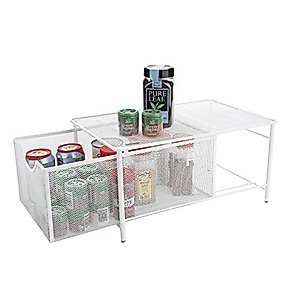 Mind Reader Organizer Storage Basket, 15.4” L x 9.4” W x 7.5” H, White