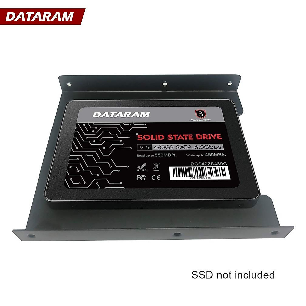 Dataram 2.5" SSD Solid State Drive 6.0 Gbps SATAIII (SSD Mounting Bracket)