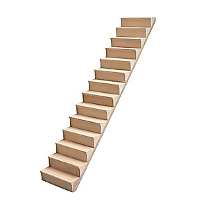 Milageto 1/12 Dollhouse Unpainted Staircase Stair Stringer Step Model DIY Wooden Mini Staircase for Architectural DIY Scenery Building