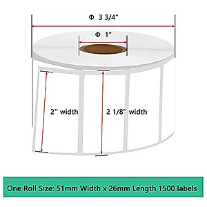 KCMYTONER 5 Rolls Compatible for Brother RDS05U1 2 1 Tapes 2" x 1 1/64" White Die Cut Paper Labels File Folder Labels Use for TD-2020 TD-2120N TD-2130N TD-4000 TD-4100N Printers, 1500 Lables/Roll