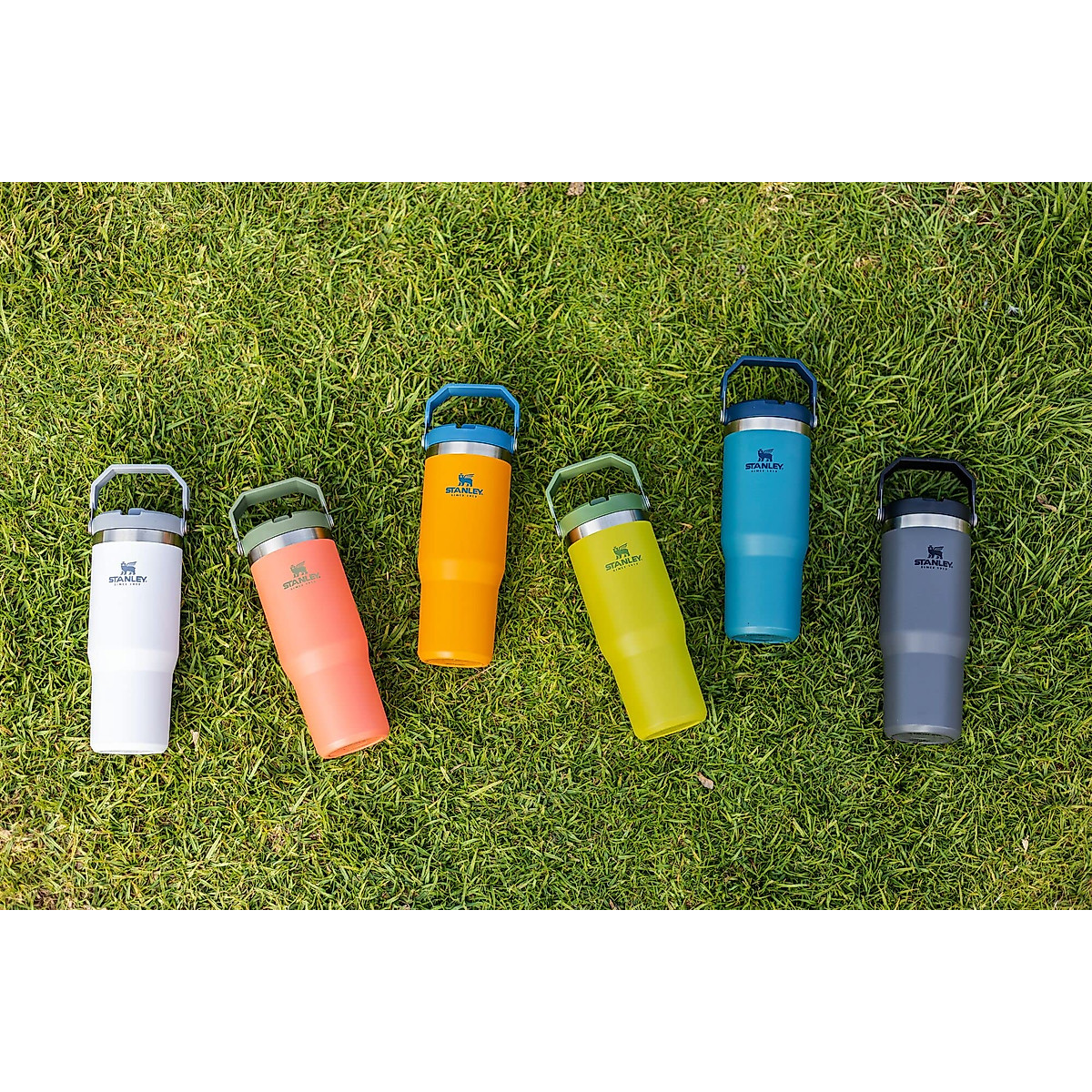 STANLEY IceFlow Stainless Steel Tumbler - Vacuum Insulated Water Bottle for Home, Office or Car Reusable Cup with Straw Leak Resistant Flip Cold for 12 Hours or Iced for 2 Days, Charcoal, 30OZ