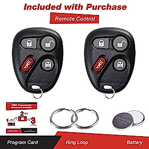 KeylessOption Keyless Entry Remote Control Car Key Fob Replacement for 15752330 (Pack of 2)
